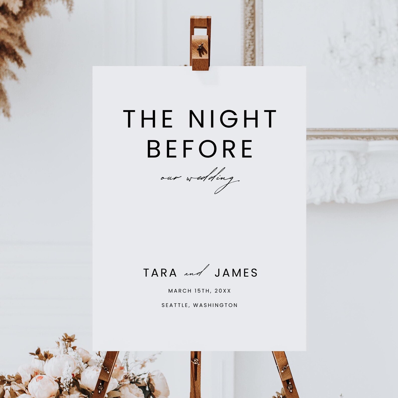 Modern the Night Before Sign | Wedding Rehearsal | Simple Signage ...
