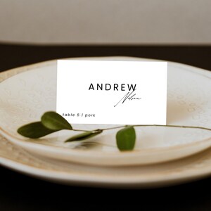 Modern Wedding Table Name Place Cards | Tented or Flat Printable Cards ...
