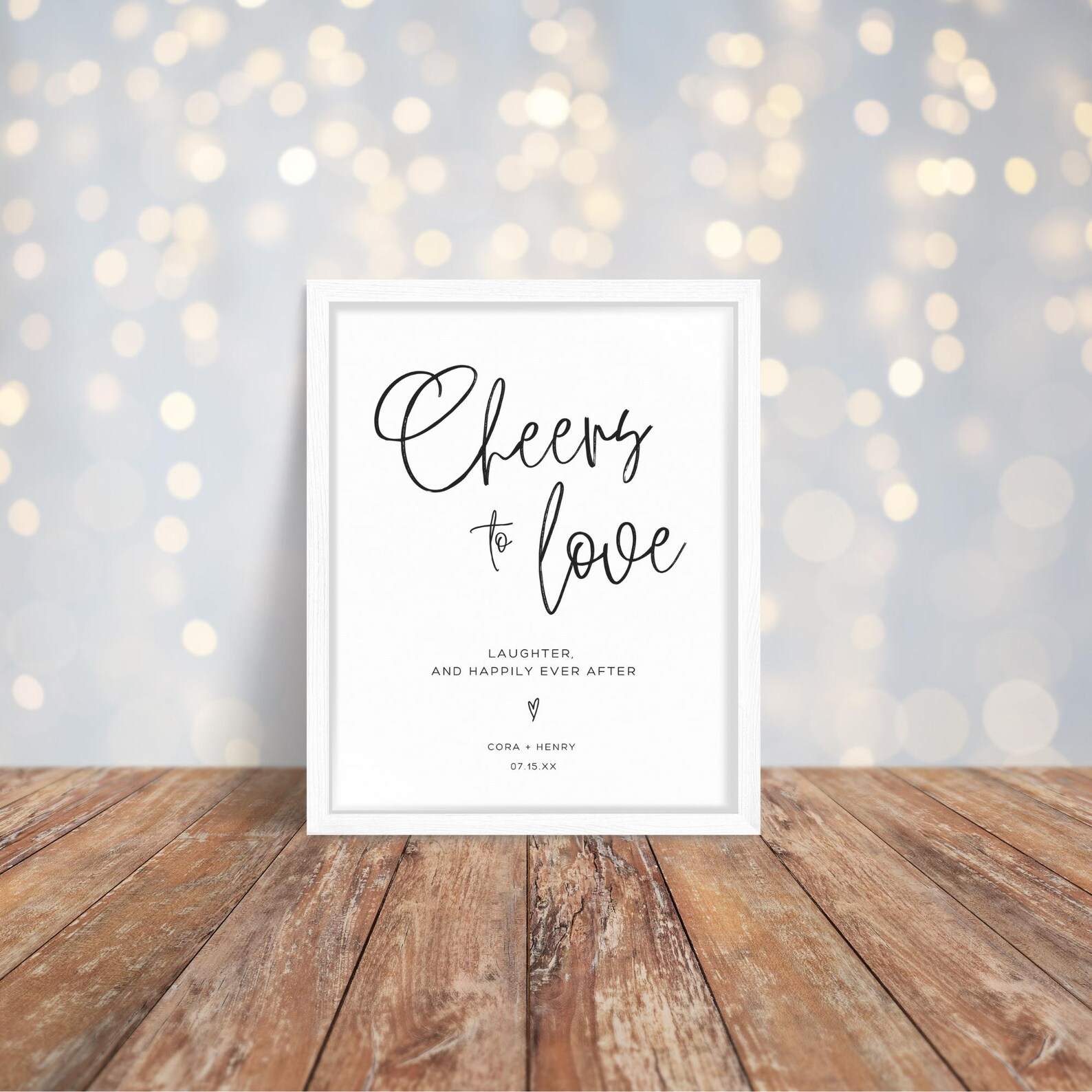 Minimalist Wedding Cheers to Love Sign | Toast to the Happy Couple ...