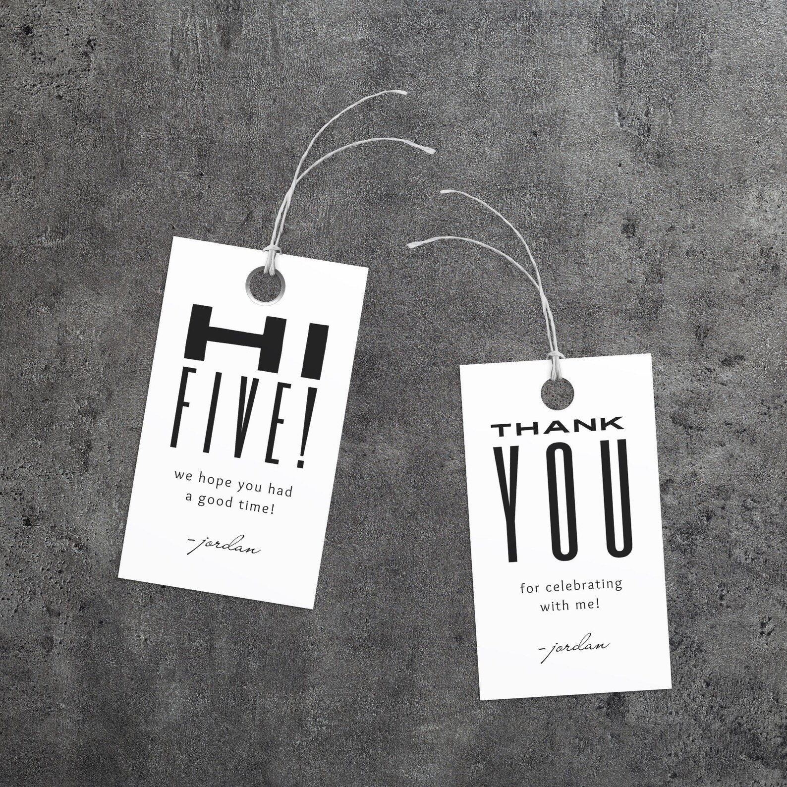 Hi Five! Birthday Thank You Tags | High Five Party Favors | 5 Year Old ...