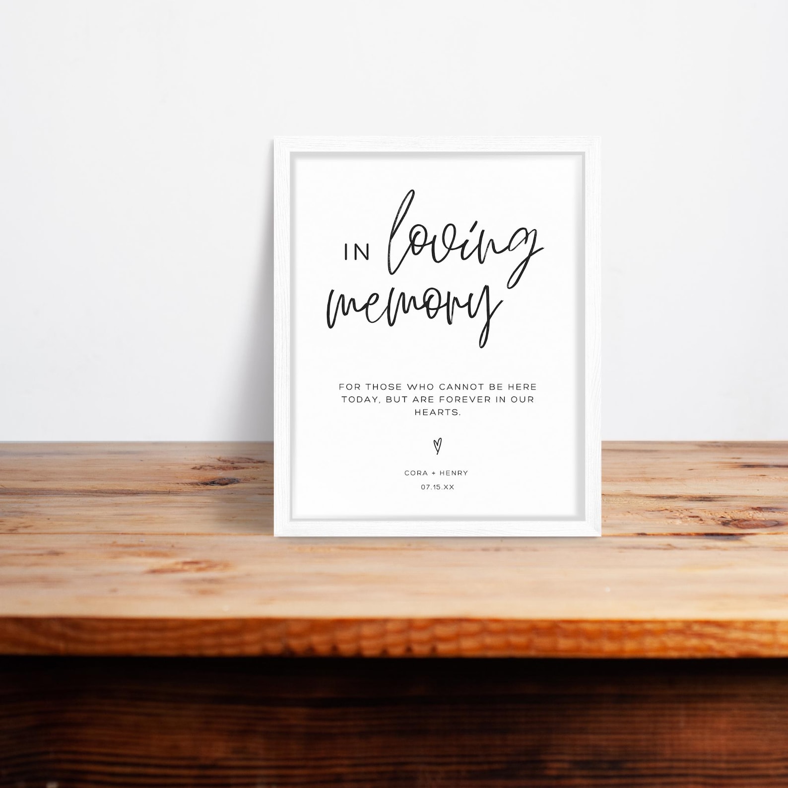 Minimalist Wedding in Loving Memory Sign | Remembering Loved Ones ...