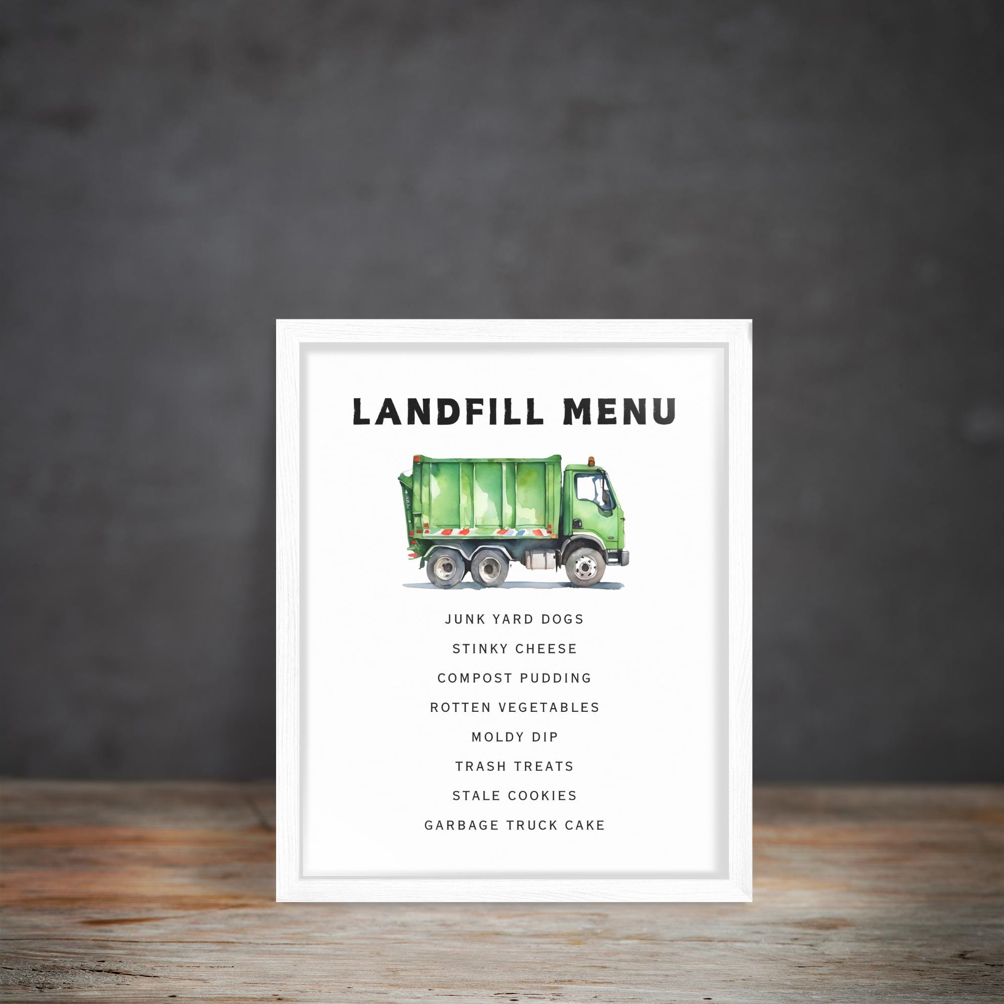 Garbage Truck Birthday Party Sign Bundle | Recycle Celebration | Trash ...
