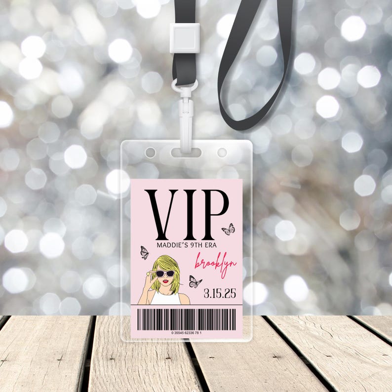 Taylor Concert VIP Pass | 2.5x3.5in Cards | Party Favors | Lanyard ...