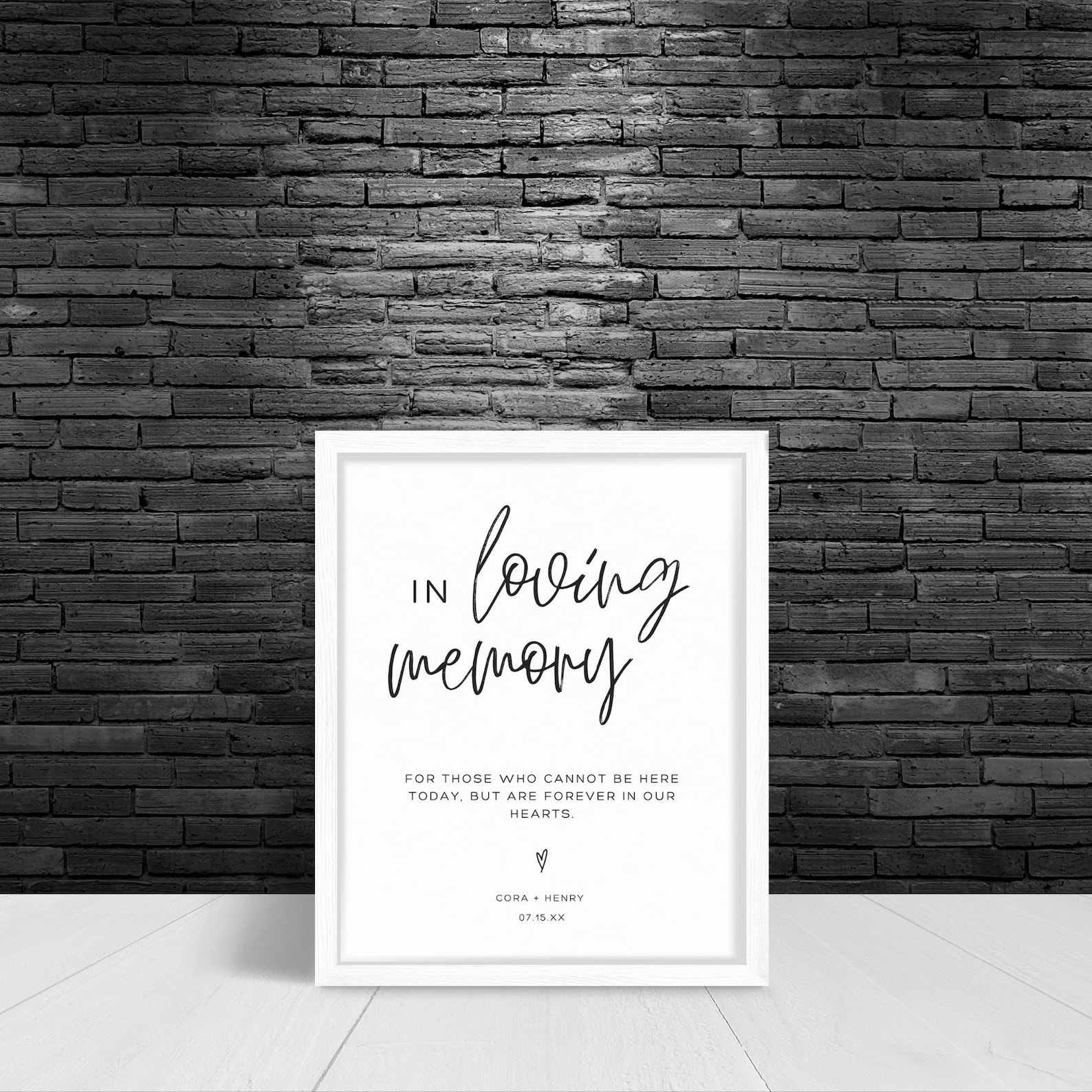 Minimalist Wedding in Loving Memory Sign | Remembering Loved Ones ...