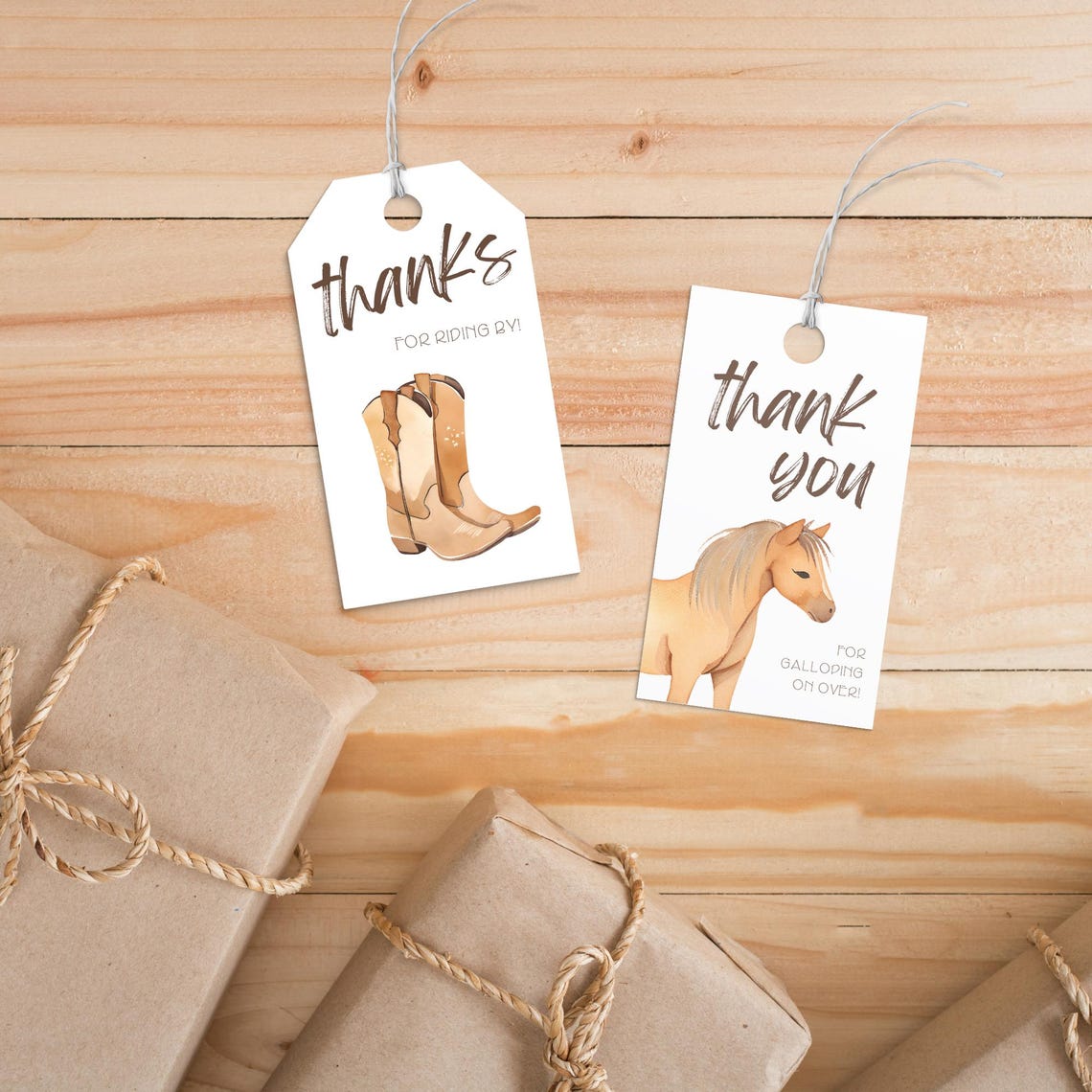 Pony Birthday Thank You Tags | Horse Ride Party Favors | Saddle up ...
