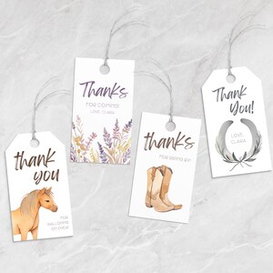 Pony Birthday Thank You Tags | Horse Ride Party Favors | Saddle up ...