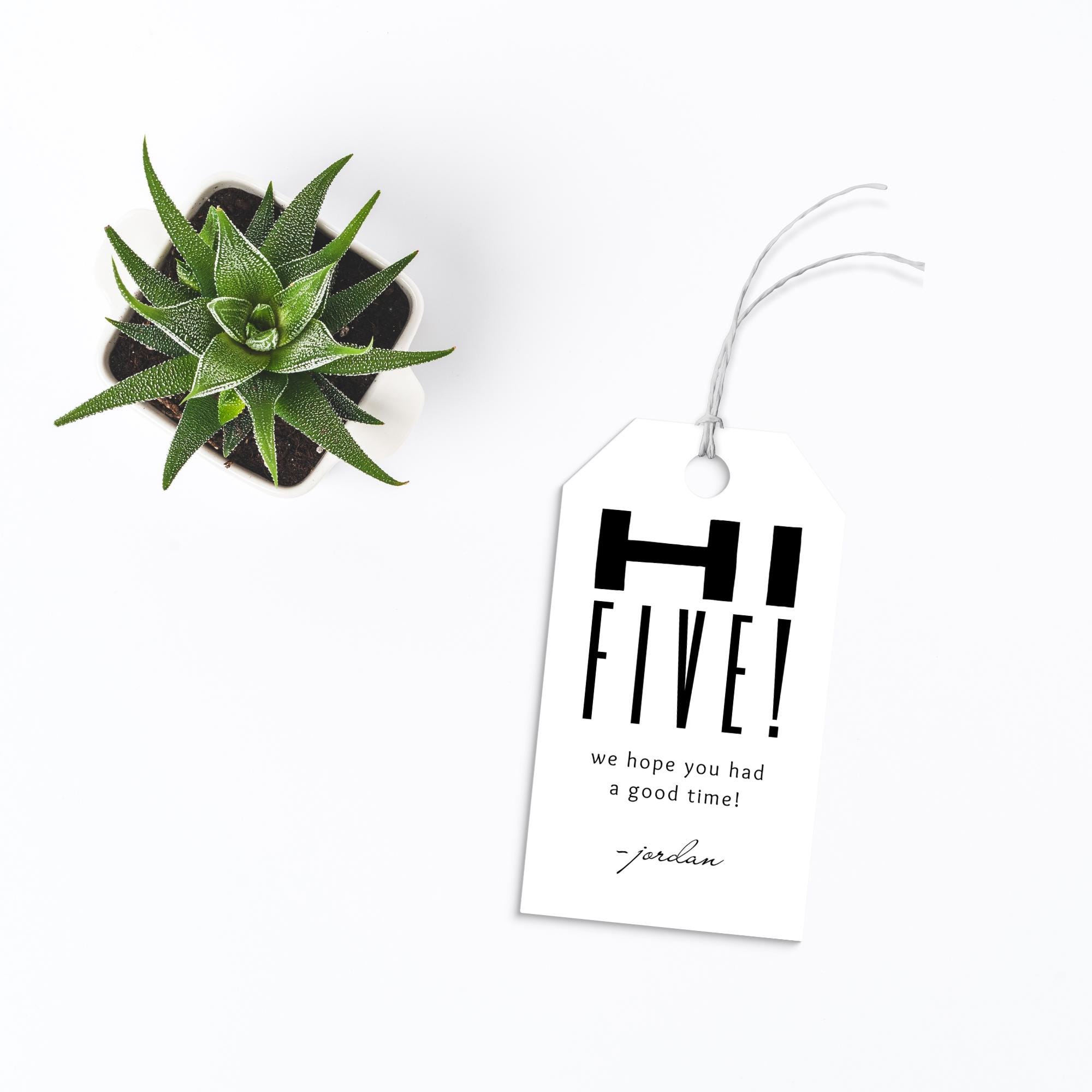 Hi Five! Birthday Thank You Tags | High Five Party Favors | 5 Year Old ...