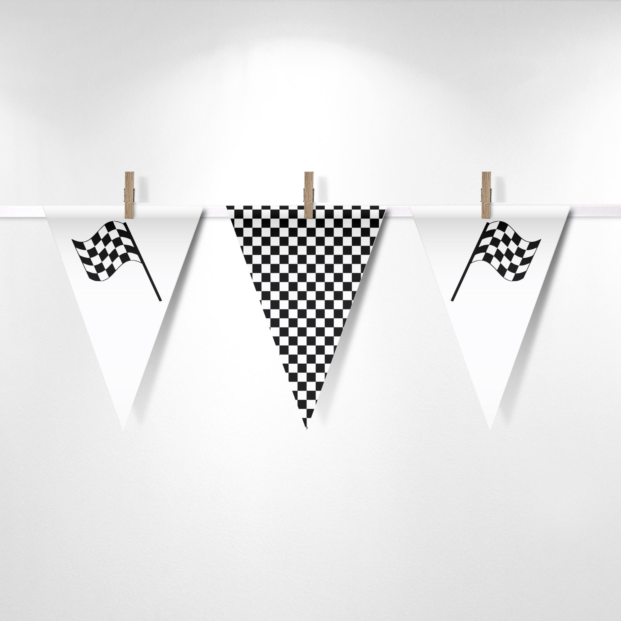 Race Car Birthday Pennant Banner | DIY Track Party Decorations ...