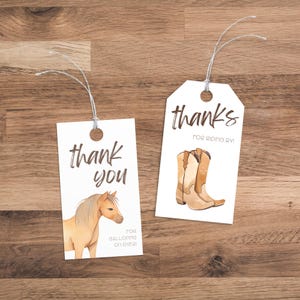 Pony Birthday Thank You Tags | Horse Ride Party Favors | Saddle up ...