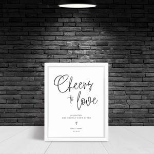 Minimalist Wedding Cheers to Love Sign | Toast to the Happy Couple ...