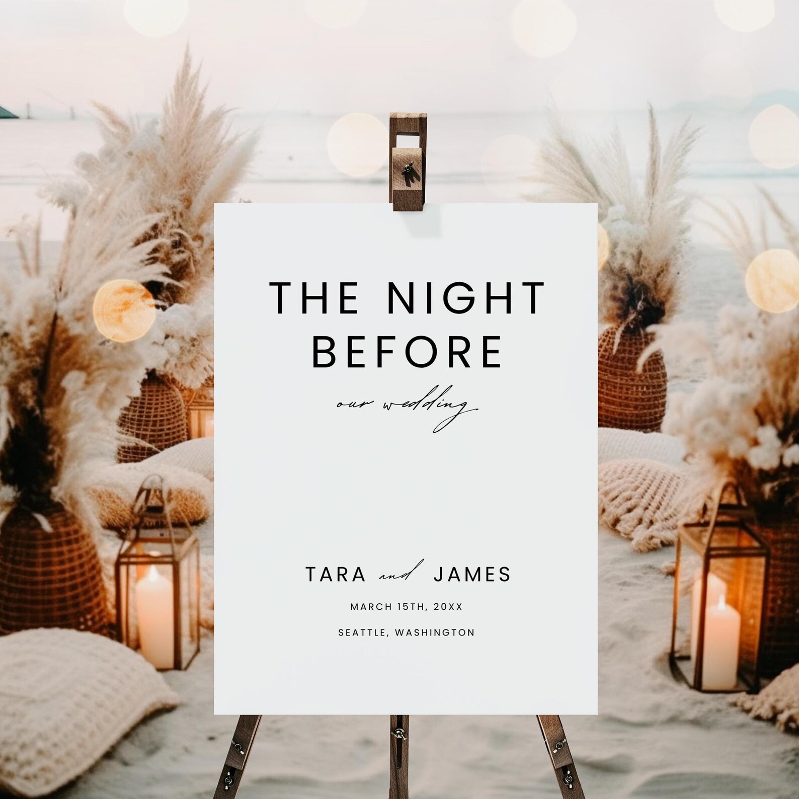 Modern the Night Before Sign | Wedding Rehearsal | Simple Signage ...