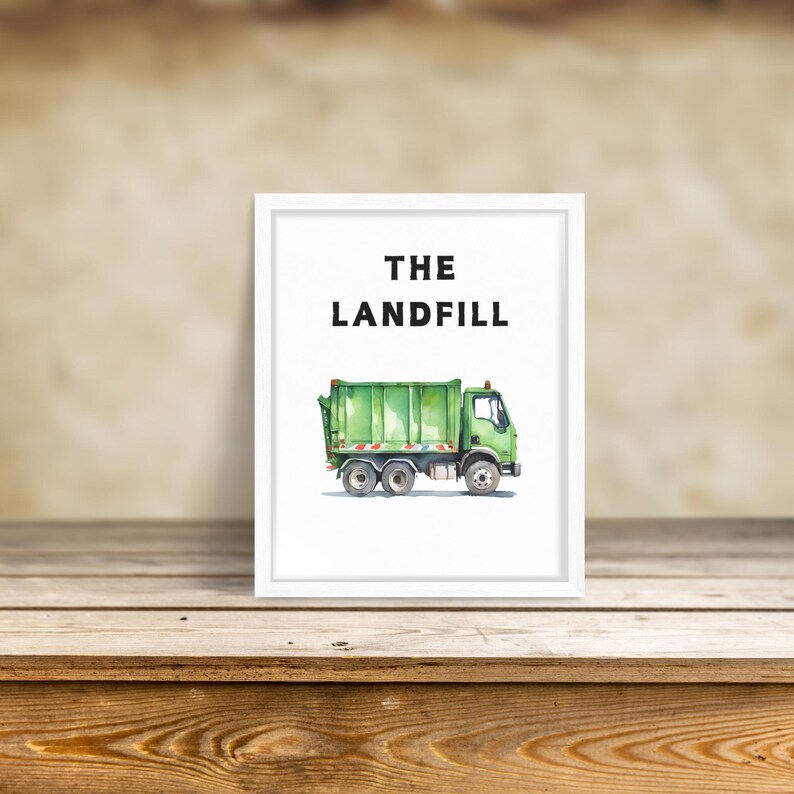 Garbage Truck Birthday Party Sign Bundle | Recycle Celebration | Trash ...