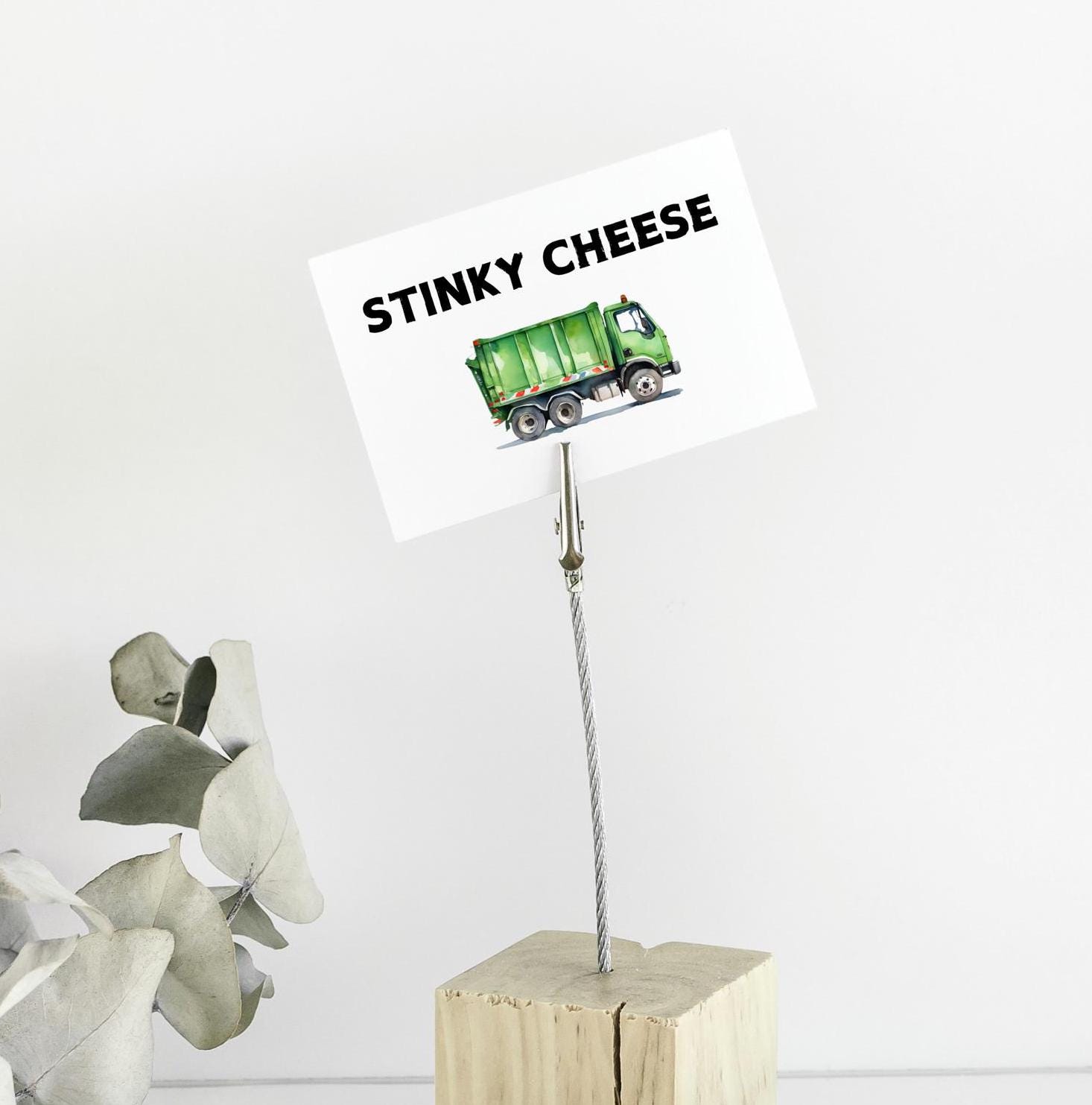 Garbage Truck Birthday Food Labels | Recycle Party Buffet Cards | Trash ...