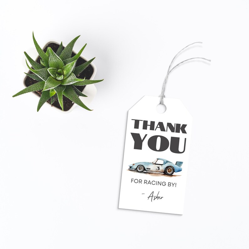 Vintage Race Car Birthday Thank You Tags | Start Your Engines | Party ...