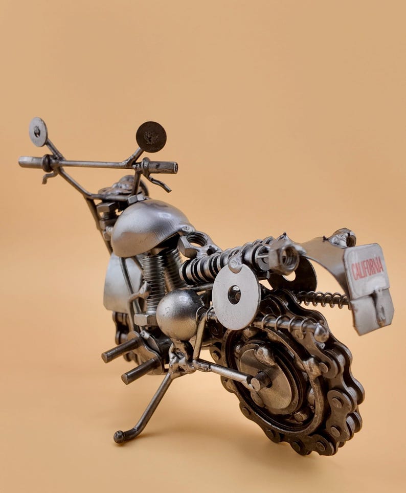 Upcycled Metal Motorcycle Sculpture – Moto Welding Art - Etsy