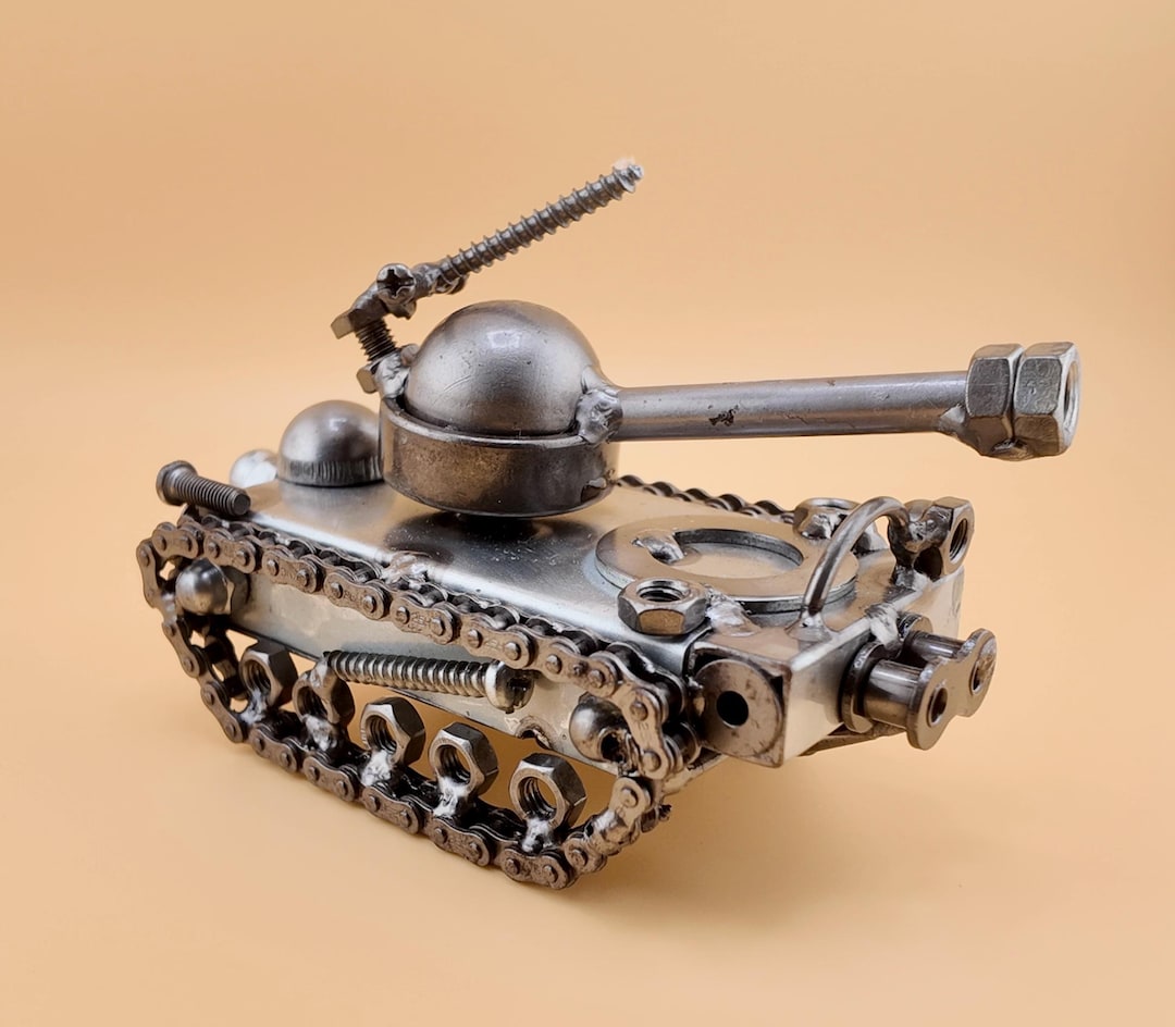 Metal Tank Sculpture- Tank Lover Gift- Scrap Metal Art- Metal Gift Idea ...