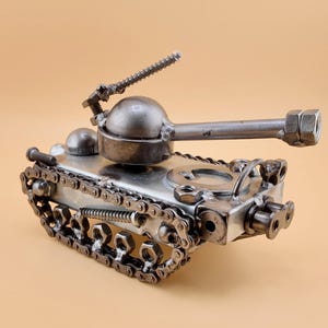 Scrap Metal Tank Sculpture – Welded Art Model, Tank Lover Gift - Etsy