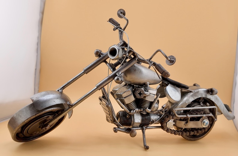 Metal Moto Sculpture Motorbike Lover Scrap Metal Art Motorbike Gift ...