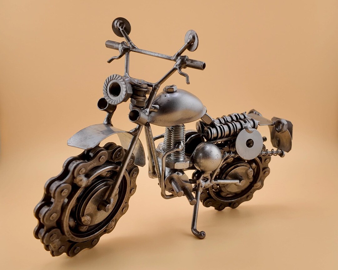Upcycled Metal Motorcycle Sculpture – Moto Welding Art - Etsy