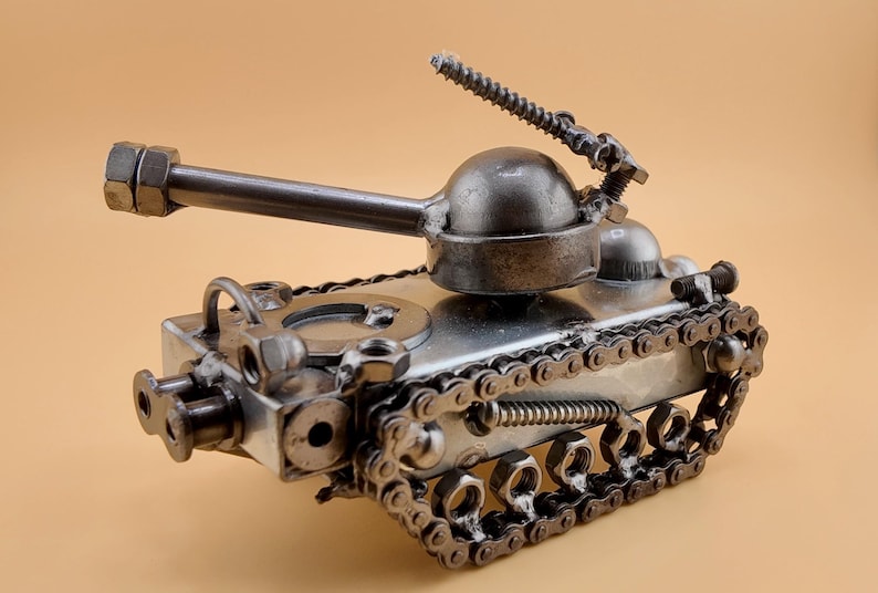 Scrap Metal Tank Sculpture – Welded Art Model, Tank Lover Gift - Etsy