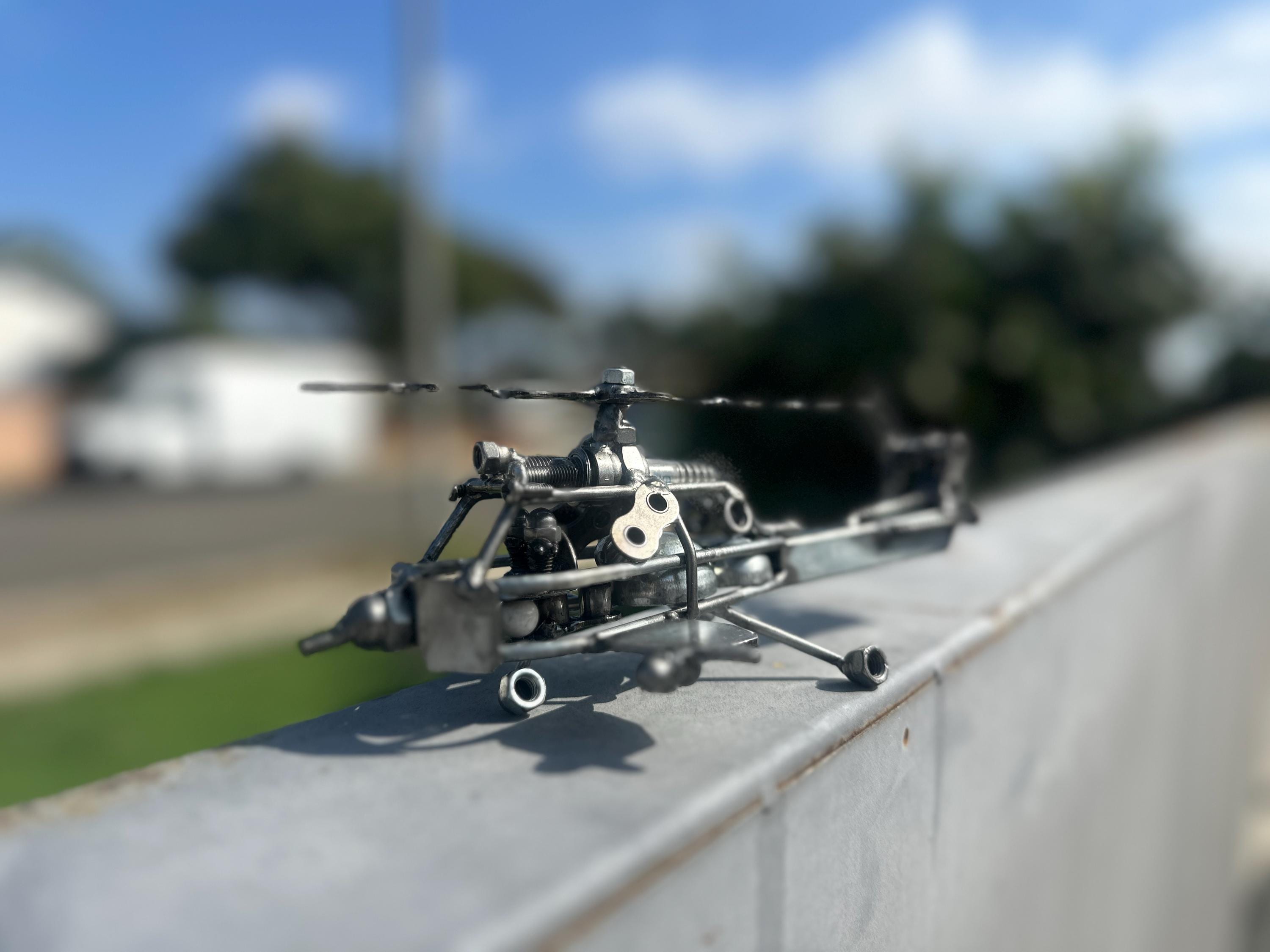 Metal Helicopter Sculpture – Made From Recycled Materials - Etsy
