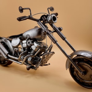 Recycled Metal Motorcycle Sculpture – Upcycled Moto Art - Etsy