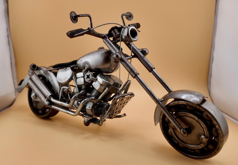 Metal Moto Sculpture Motorbike Lover Scrap Metal Art Motorbike Gift ...