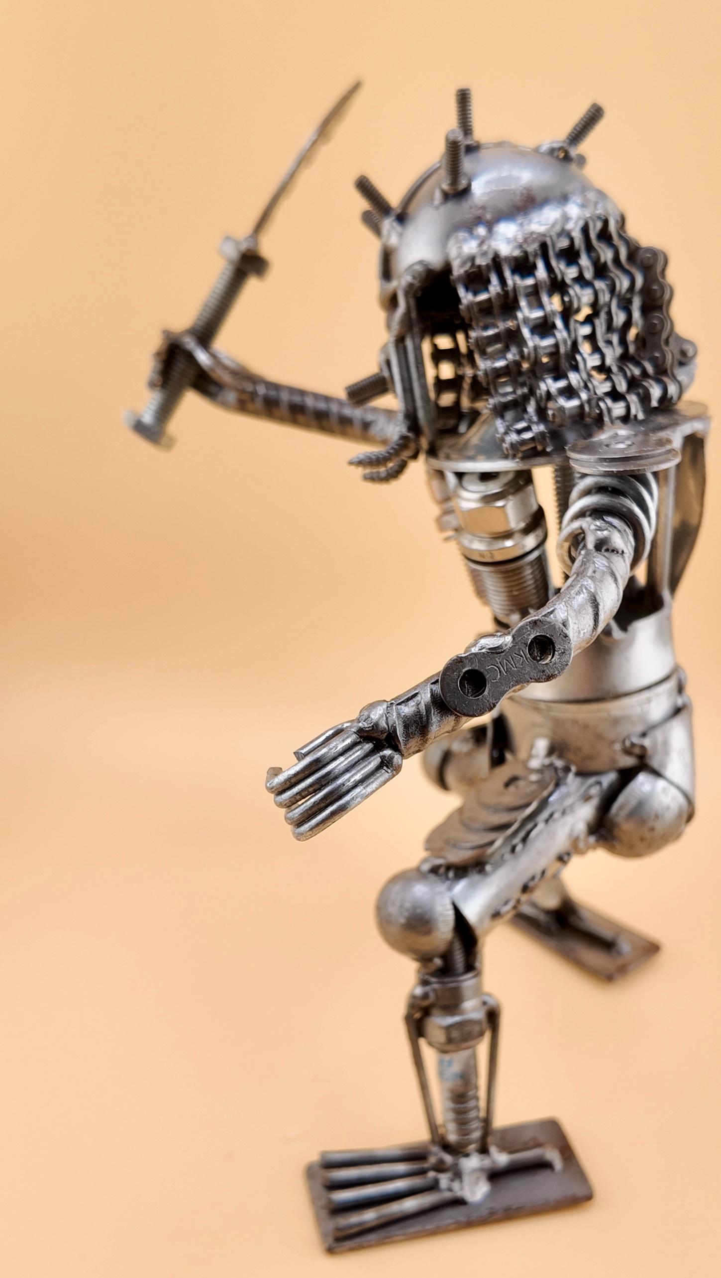 Scrap Metal Predator Sculpture – Handcrafted Alien Warrior Art - Etsy