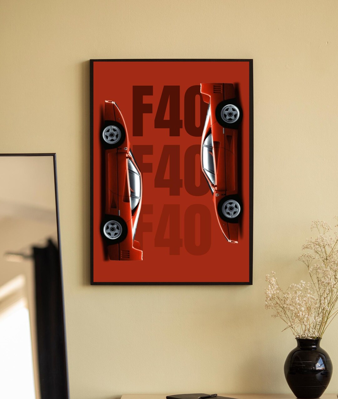 Supercar Poster/car Poster/wall Poster/wall Art/ferrari F40/ferrari ...