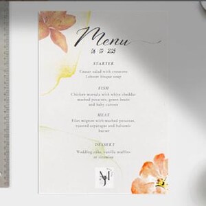 A Lovely Floral Menu for Your Wedding Day - Etsy