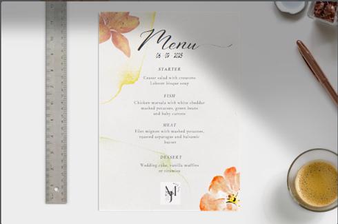 A Lovely Floral Menu for Your Wedding Day - Etsy