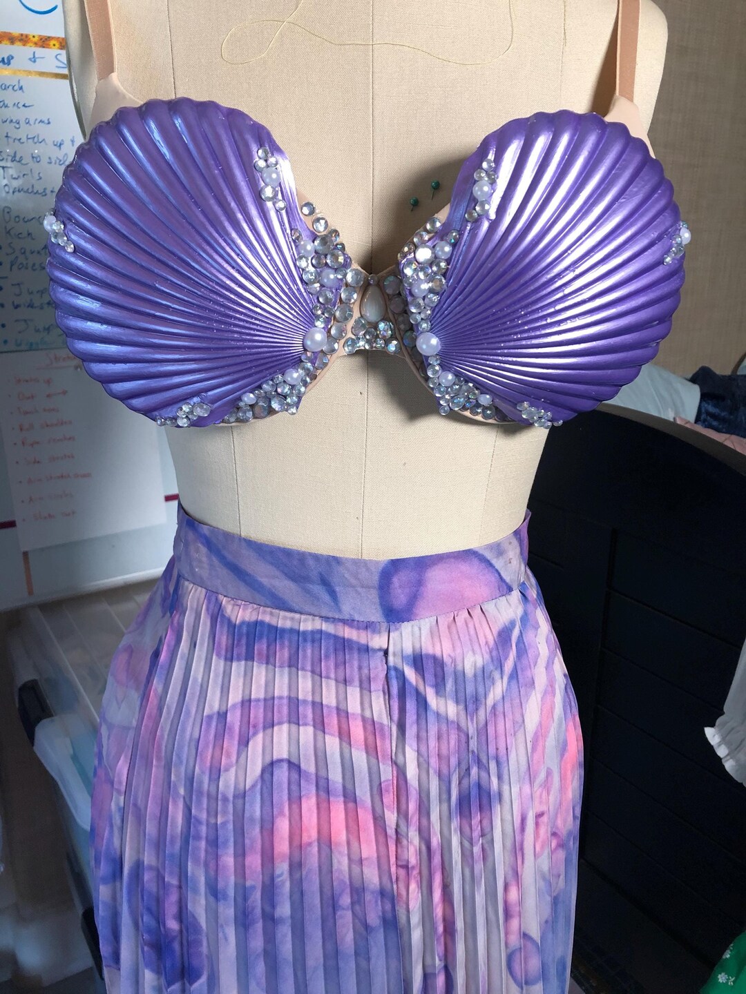 Custom Purple Shell Bra Rave Ariel Little Mermaid Bra - Etsy