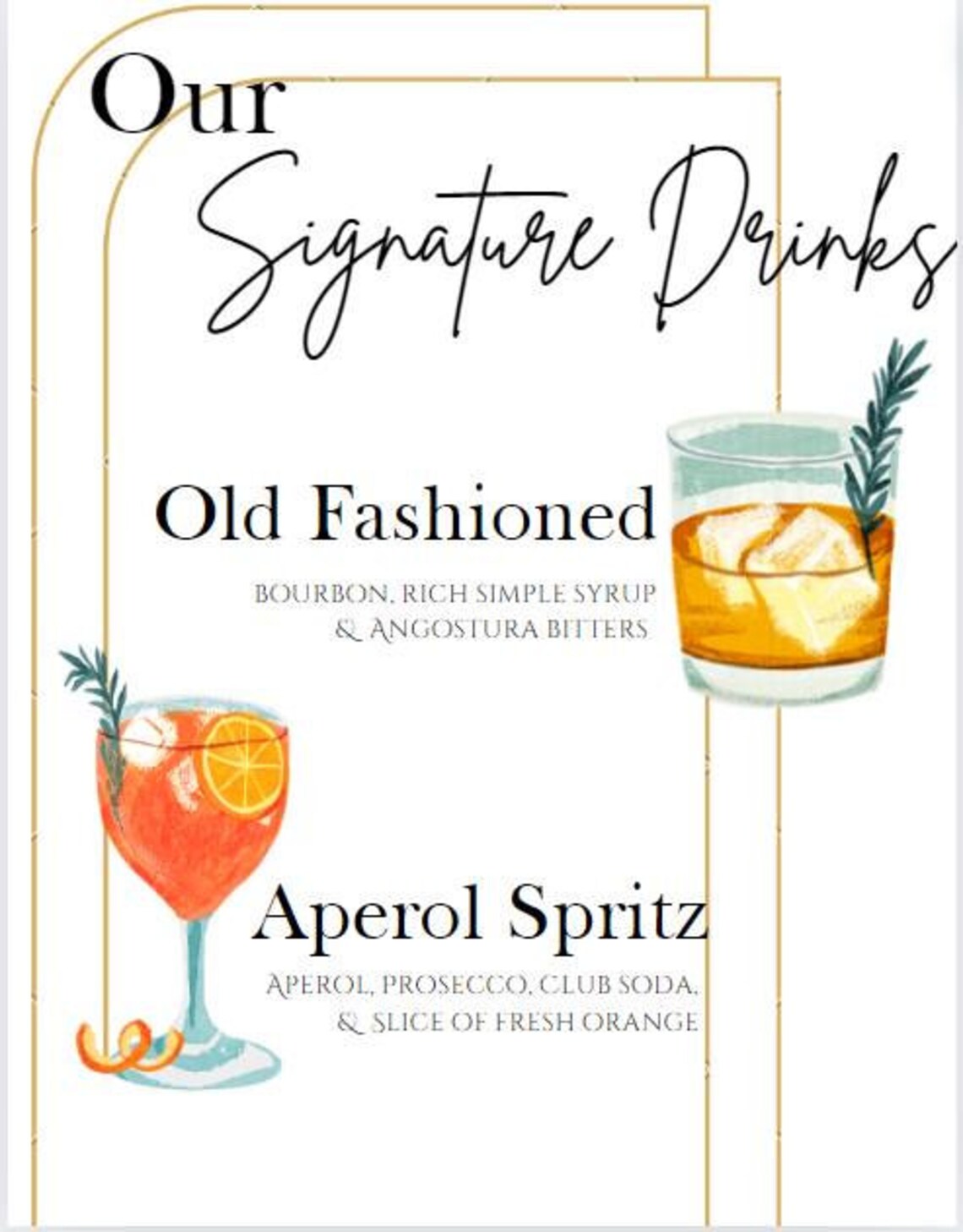 Signature Drink Menu Template - Etsy
