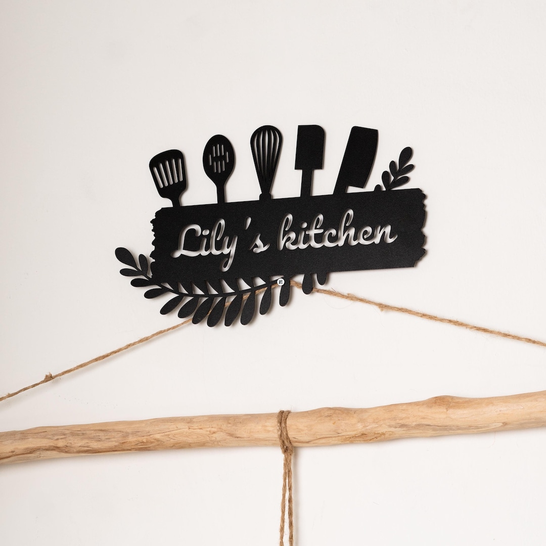 Personalized Kitchen Metal Wall Art custom Kitchen Name Sign custom ...