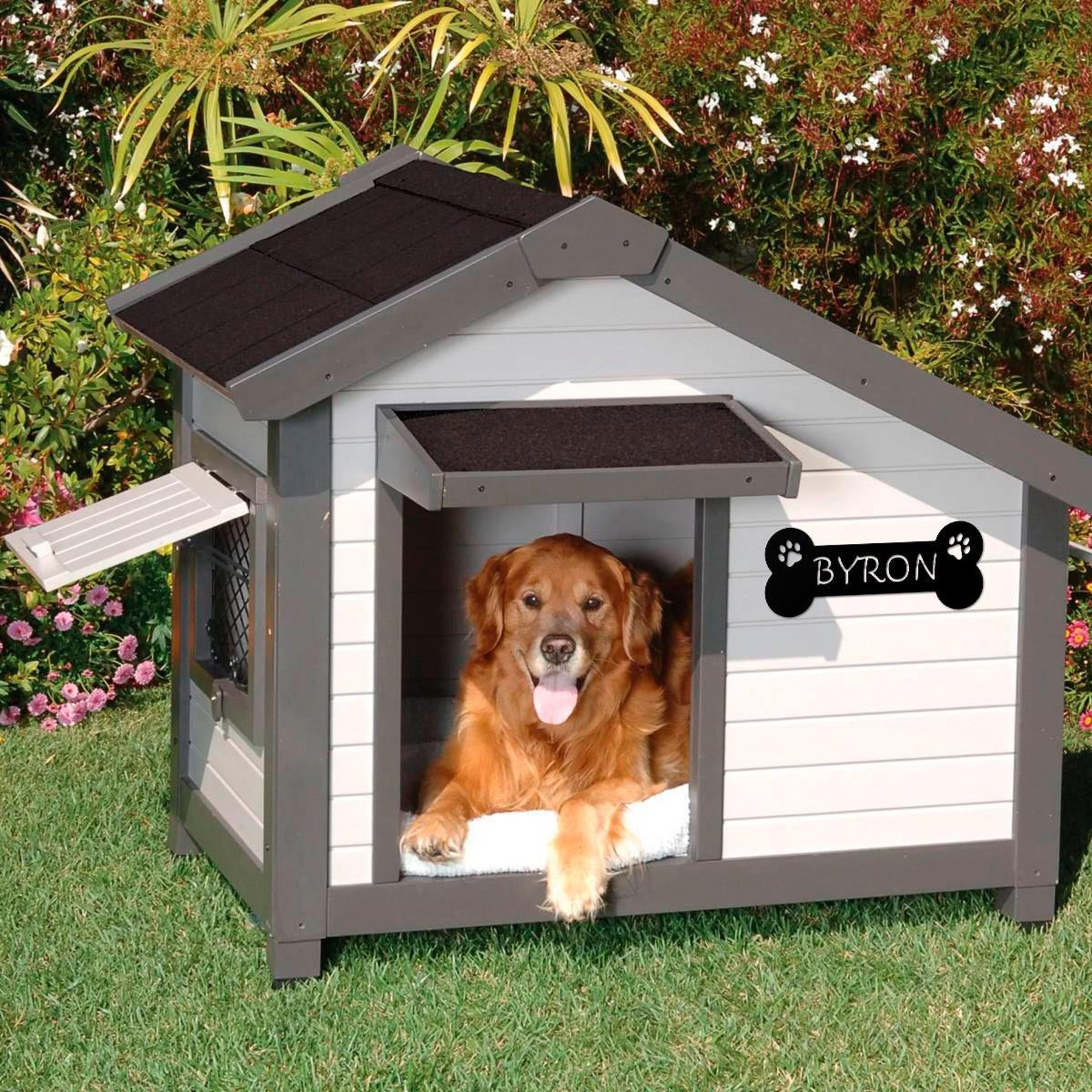 Dog House Sign Metal Dog Sign Dog Name Sign Dog House Name Plate Dog ...