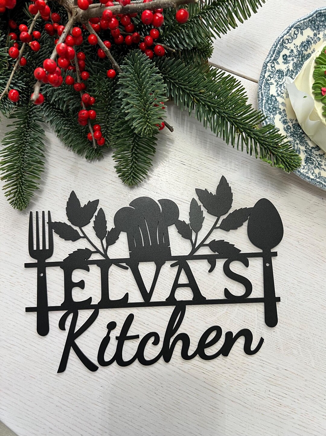 Custom Metal Kitchen Sign Personalized Name Sign for Kitchen Decor ...