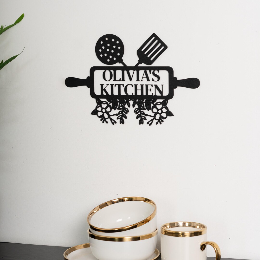 Metal Kitchen Sign Custom Kitchen Sign Personalized Kitchen Name Signs ...