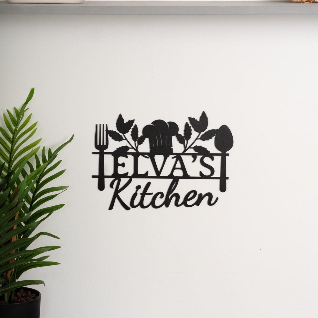 Custom Metal Kitchen Sign | Personalized Name Sign for Kitchen Decor ...