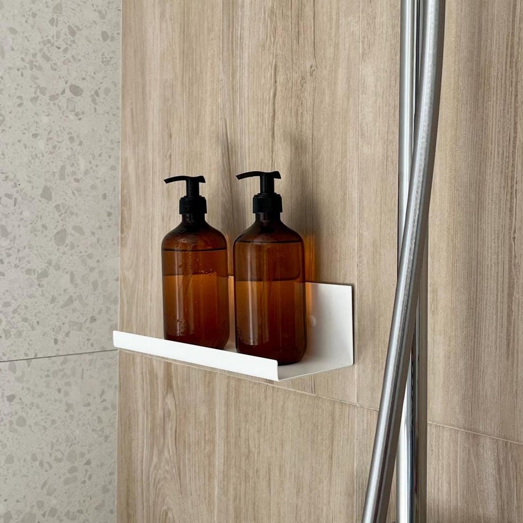 Floating Bathroom Wall Shelf - Stainless Steel Shower Caddy Organizer ...
