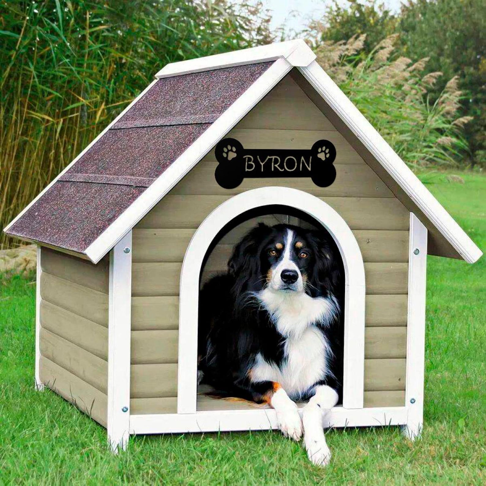 Dog House Sign Metal Dog Sign Dog Name Sign Dog House Name Plate Dog ...