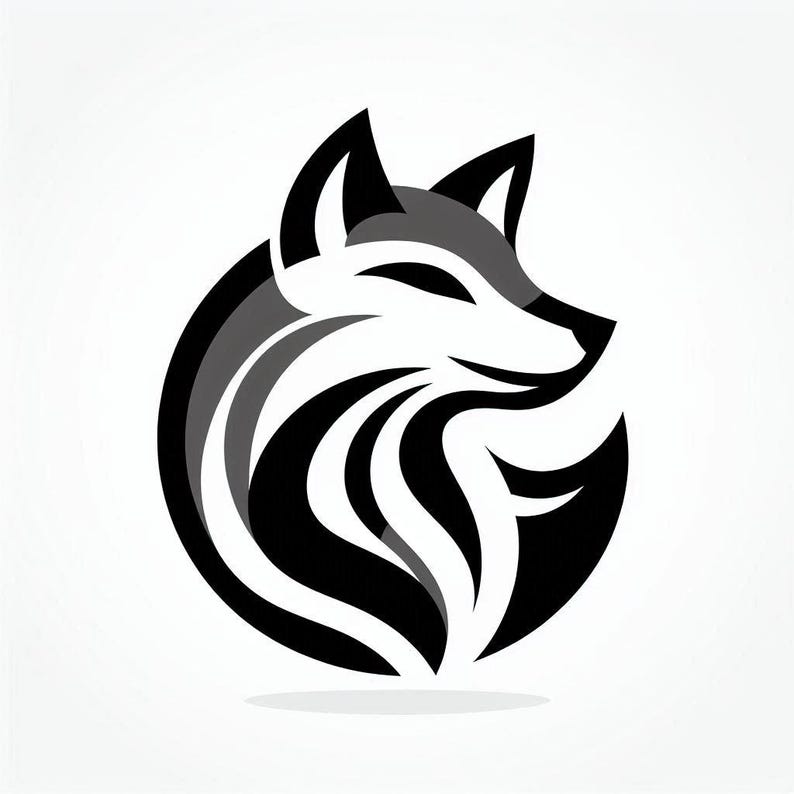 Black and White Stylized Fox Logos Fox Tatoos Fox Jpg Fox Symbols - Etsy