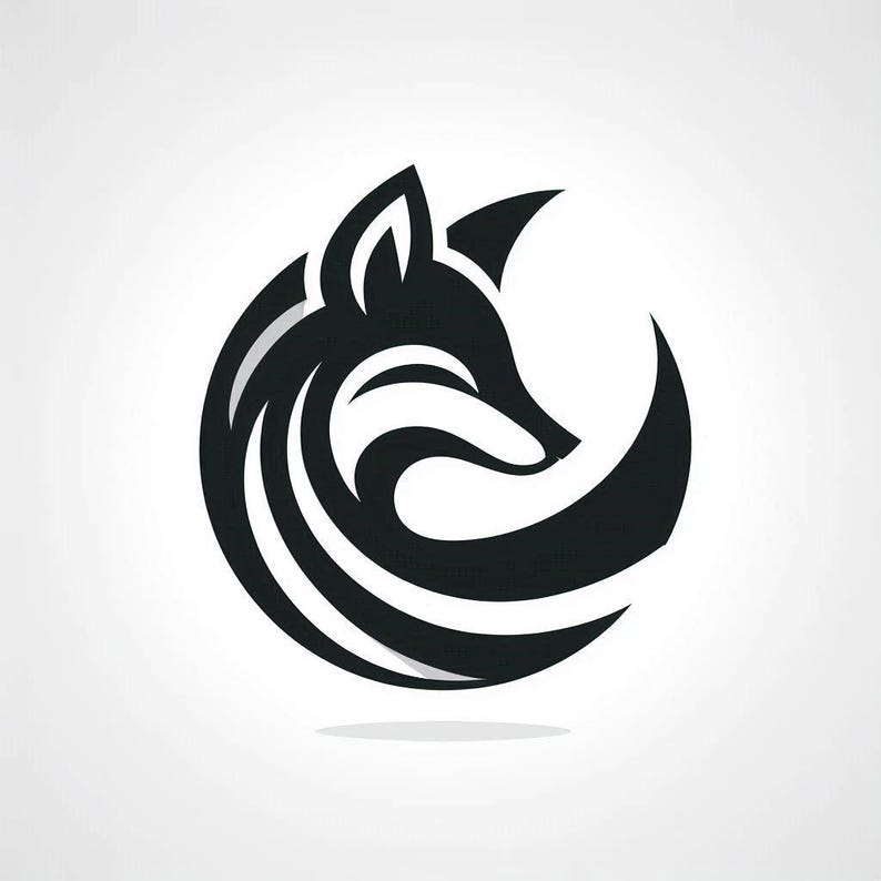 Black and White Stylized Fox Logos Fox Tatoos Fox Jpg Fox Symbols - Etsy