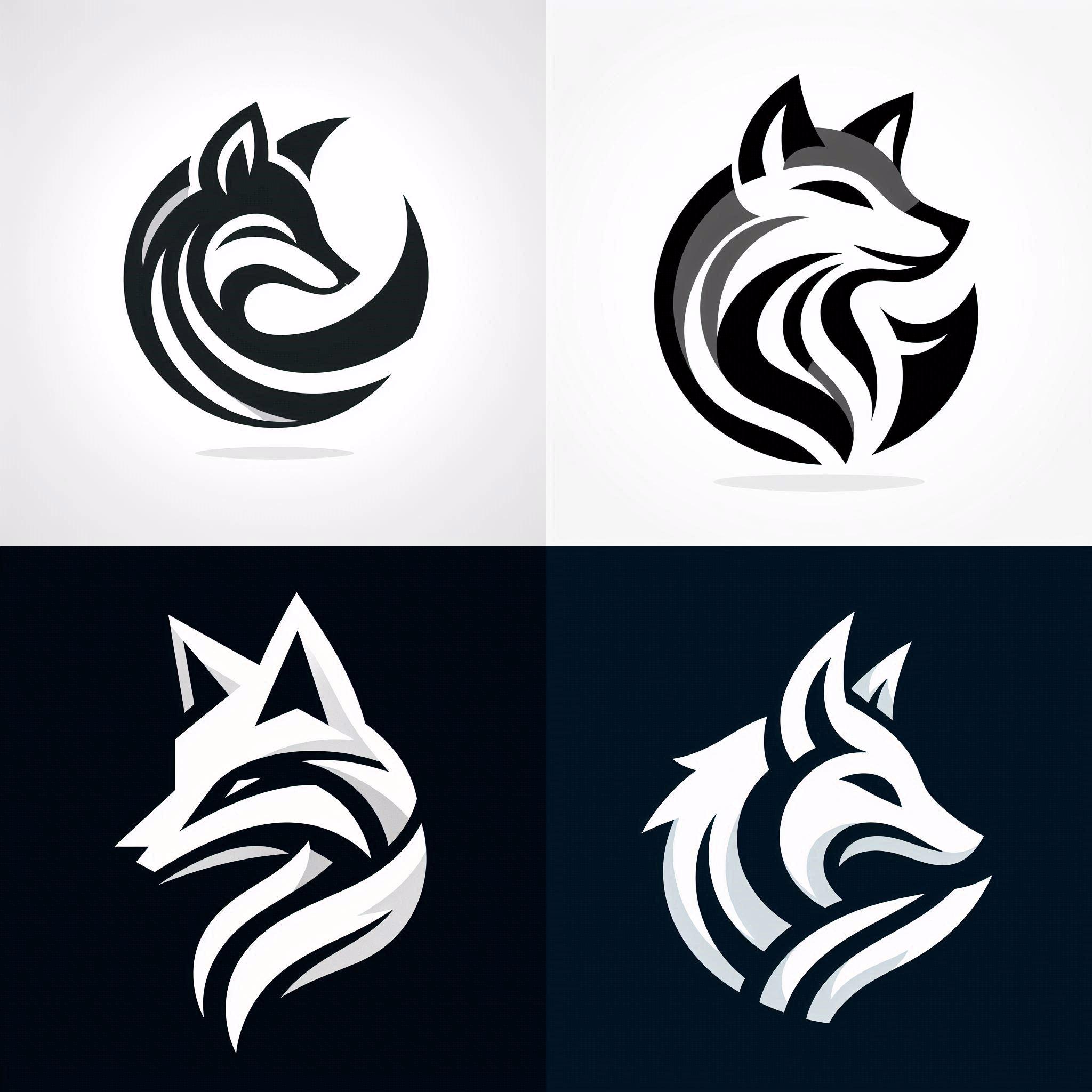 Black and White Stylized Fox Logos Fox Tatoos Fox Jpg Fox Symbols - Etsy