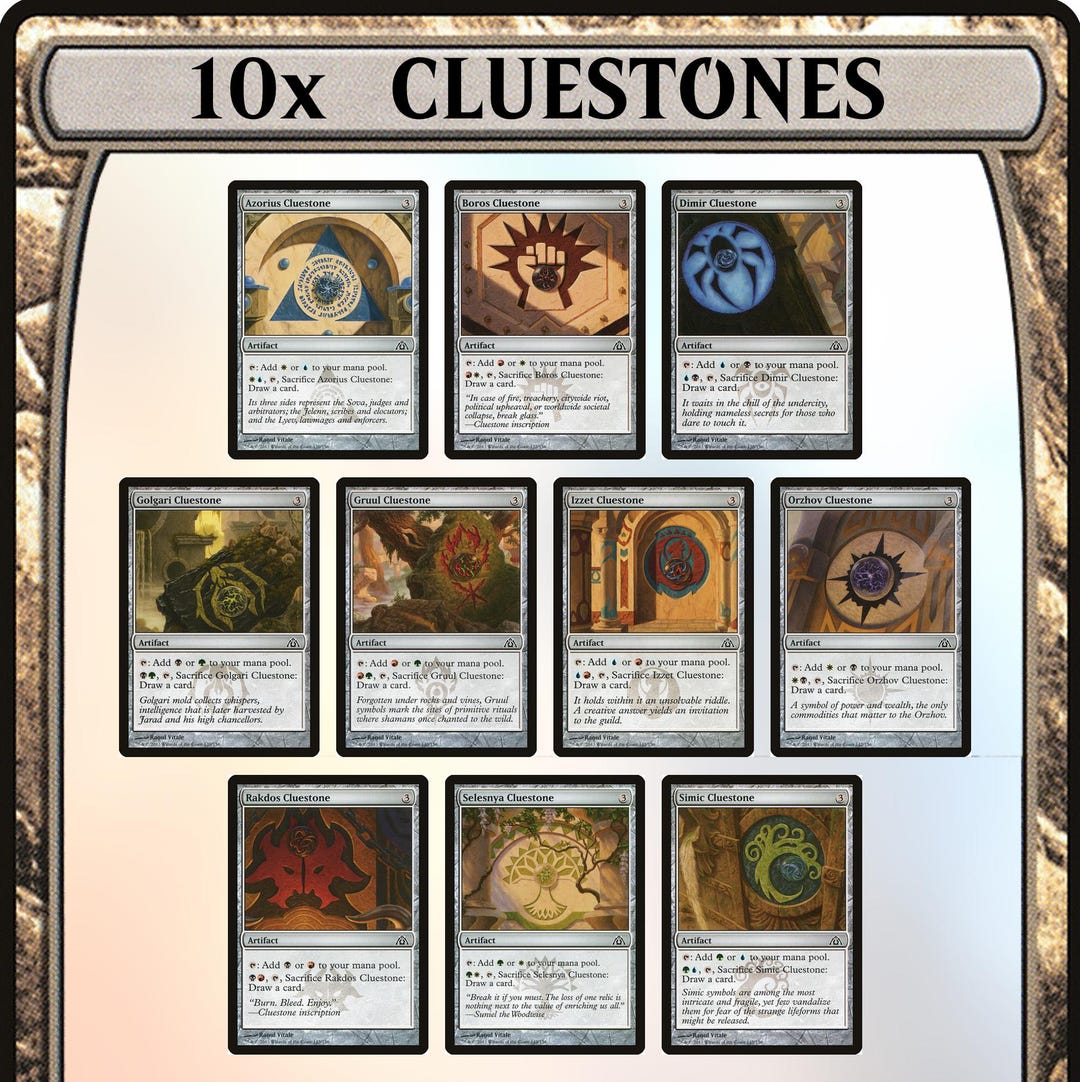 Full Set CLUESTONES 10x of 2-color Mana Rocks Commander EDH MTG Magic ...