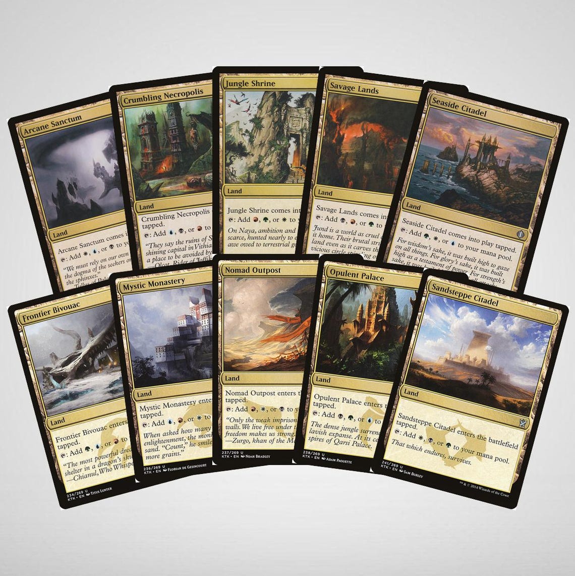 Full Set TRILANDS for MTG Magic the Gathering All 3-color Triple Land ...