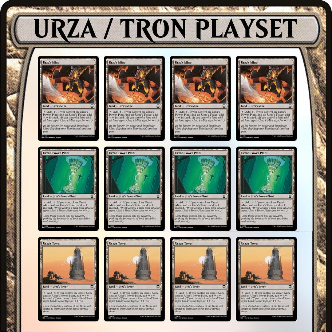 PLAYSET Tron Lands 12x Urza’s Mine Tower Power Plant Nonfoil MTG Magic ...