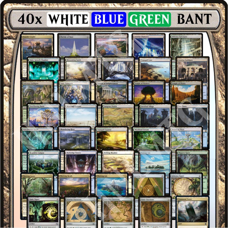 MTG White Blue Green Commander Starter Kit - 40 Cards - Bant Bundle ...