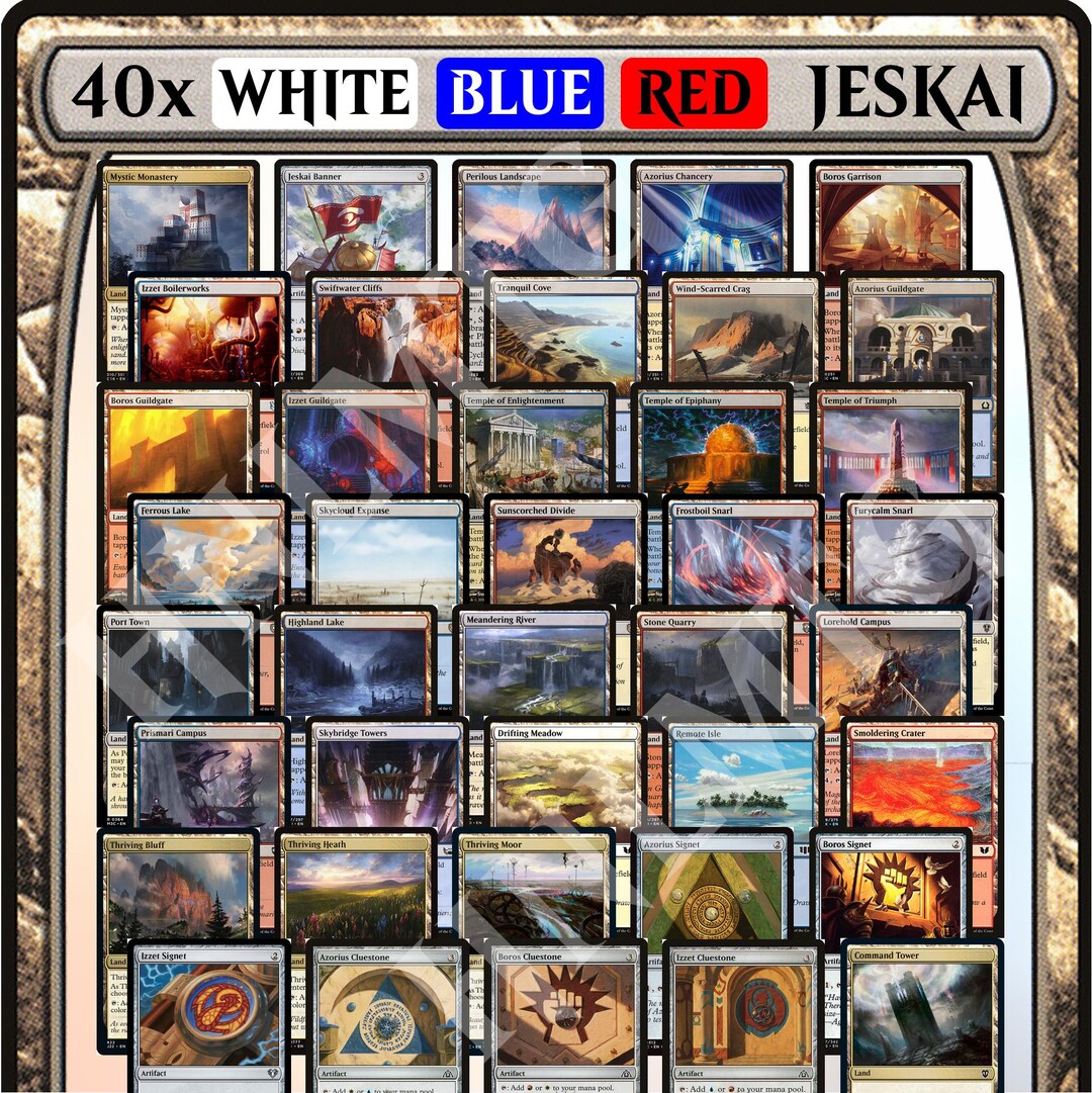 MTG White Blue Red Commander Starter Kit - 40 Cards - Jeskai Bundle ...
