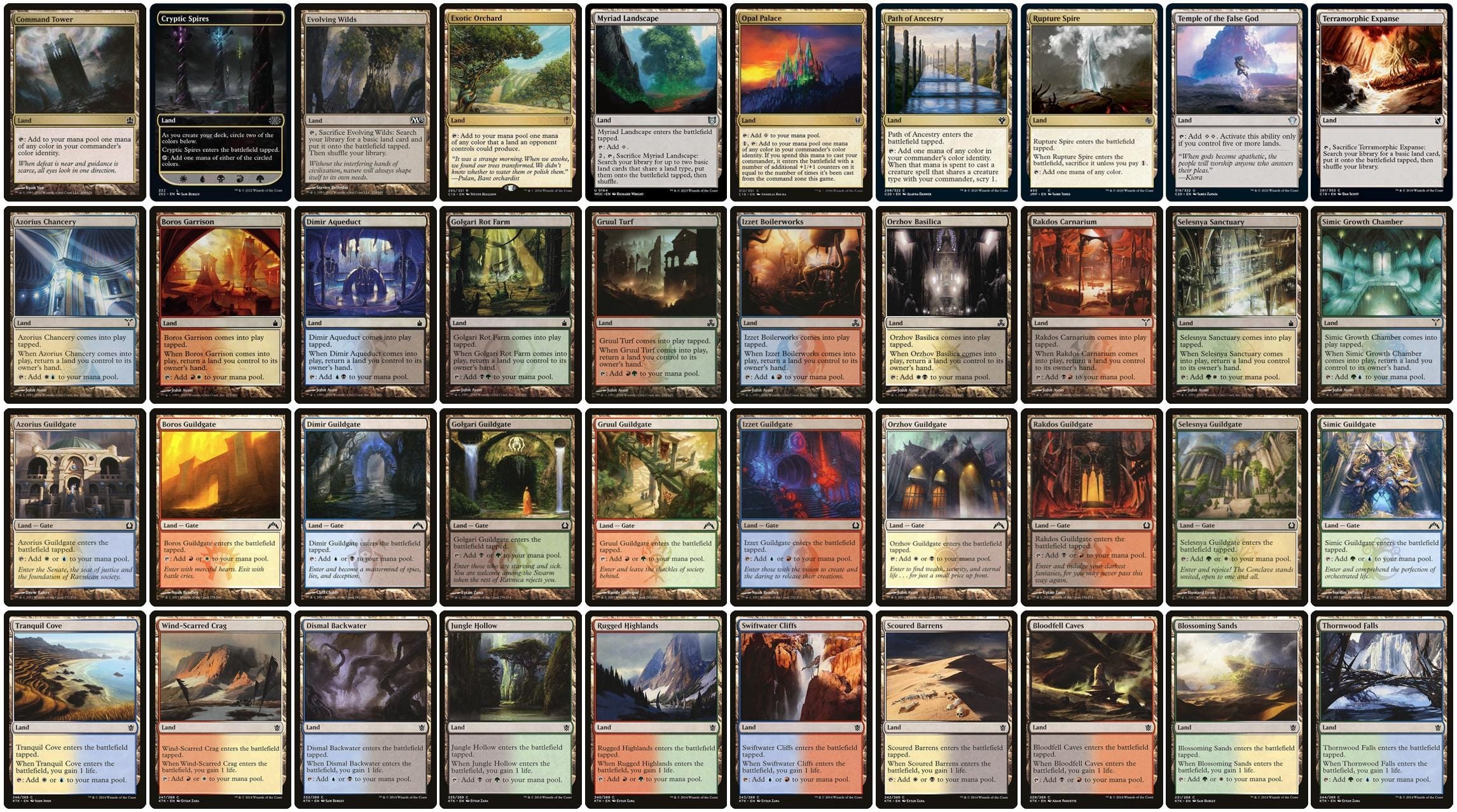 40 MTG Staple Lands for COMMANDER - Command Tower, Bounce, Lifegain ...