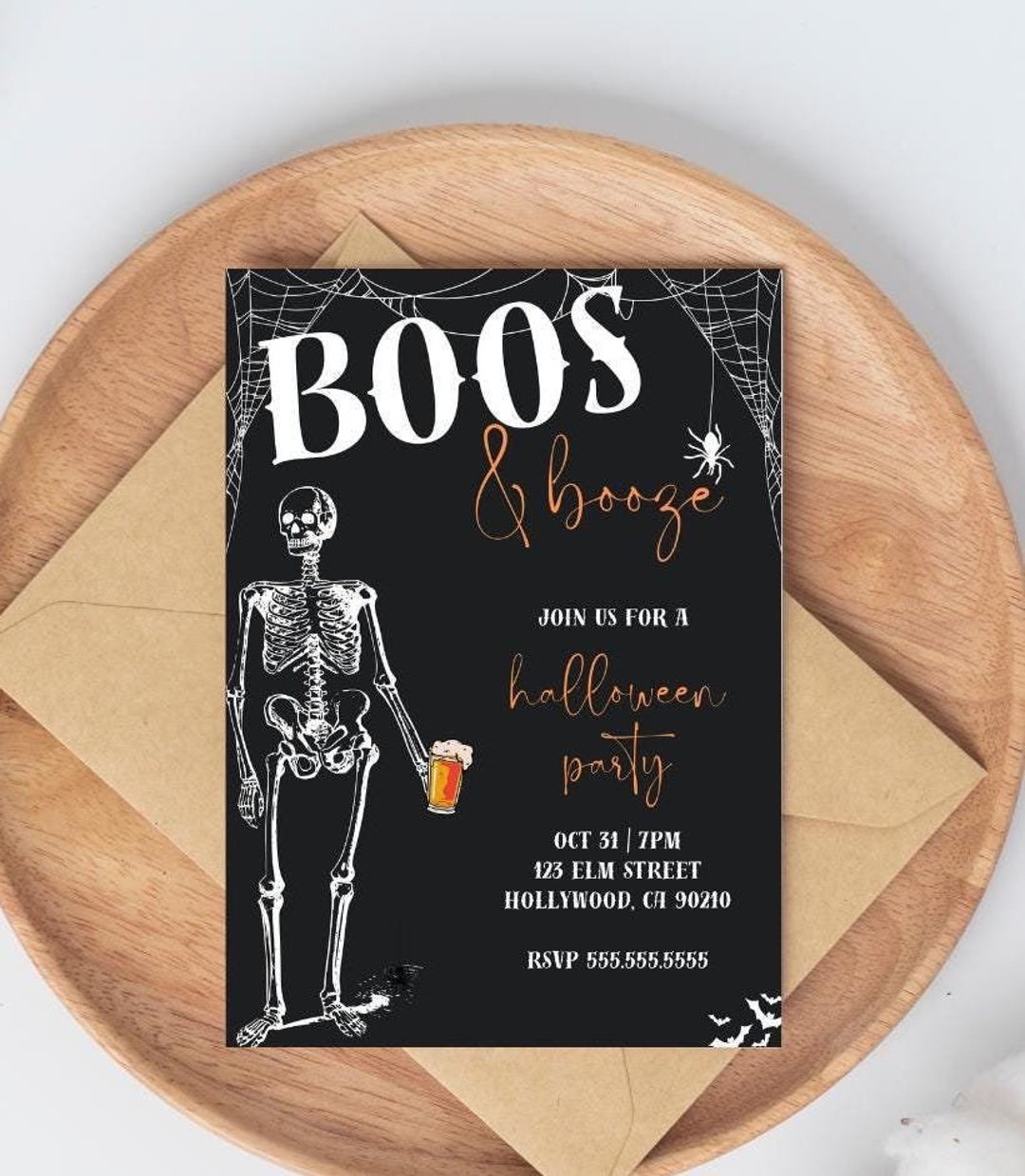 Boos and Booze Digital Halloween Party Template, Fully Editable - Etsy